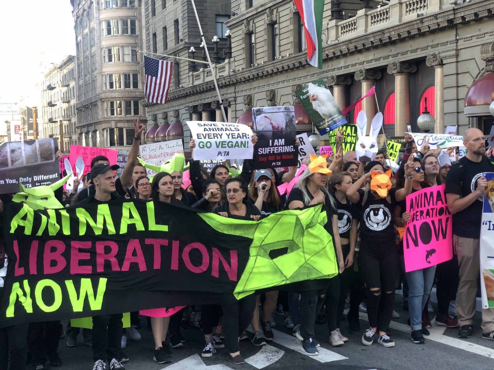 DXE: HUGE Animal Liberation March and Die In! - UNCHAINEDTV